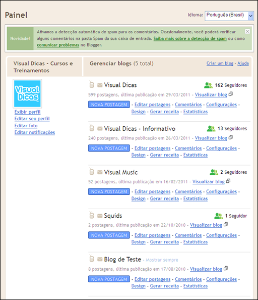 Como criar um menu simples no seu “blogger” ~ Visual Dicas